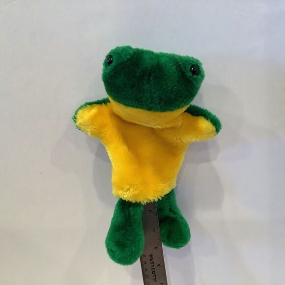 Unbranded | Toys | Frog Hand Puppet Green Yellow Plush Toad Stuffed ...